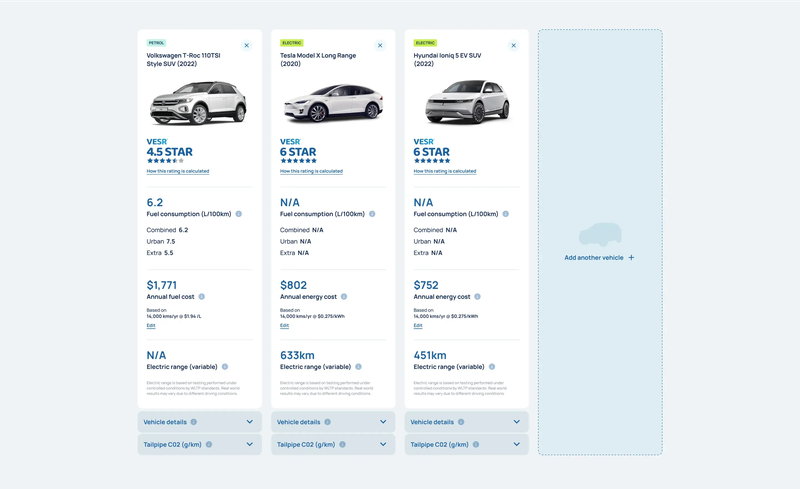 Making it easier to find vehicle emissions comparisons